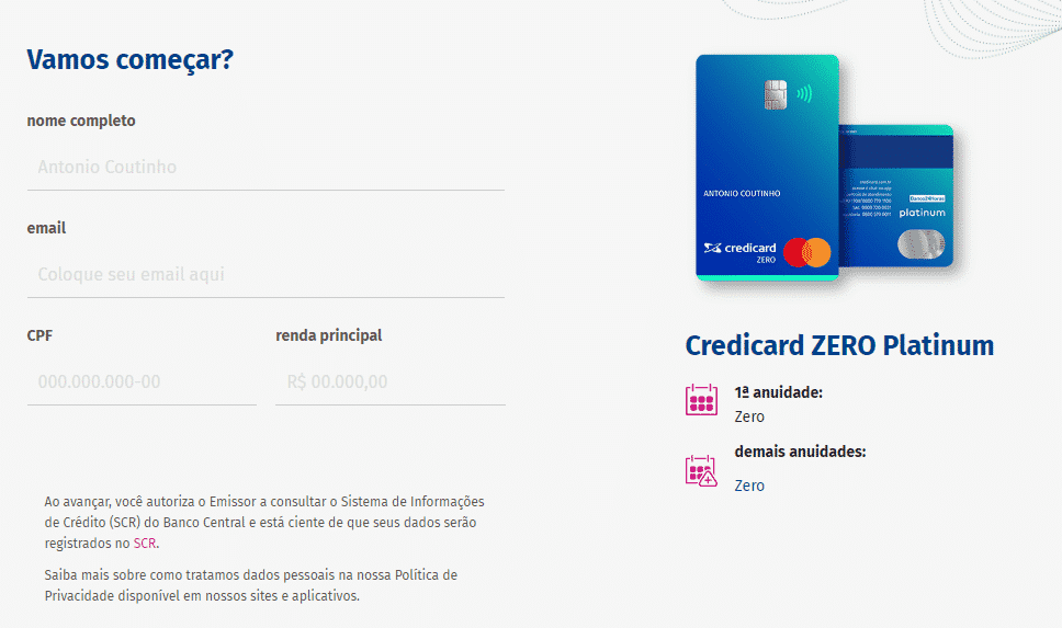 Cartão Credicard zero - Conheça suas vantagens! - Agência RH
